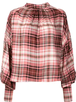 OLYMPIAH Check-print Blouse - Red