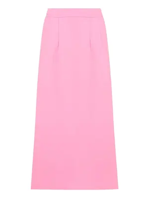 OLYMPIAH Fenda Side-slit Midi Skirt - Pink
