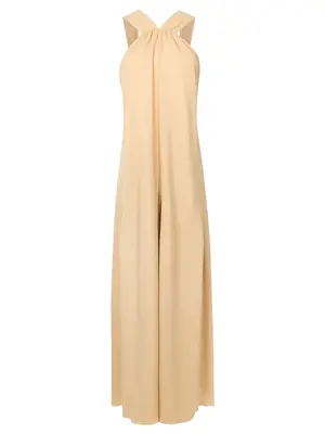 OLYMPIAH Sleeveless Halterneck Maxi Dress - Neutrals