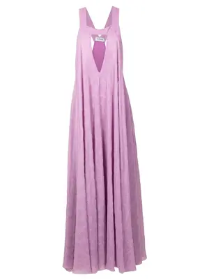 OLYMPIAH Plunging V-neck Gown - Purple