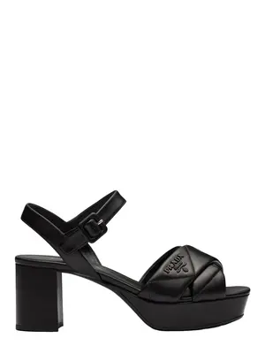 Prada Quilted Leather Sandals - Black