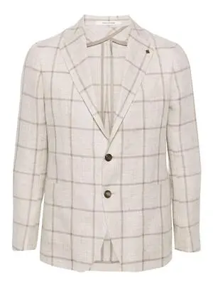 Tagliatore Check-pattern Blazer - Neutrals