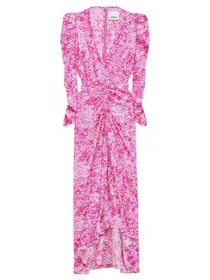 Isabel Marant Albini Midi Dress - Fuchsia/white