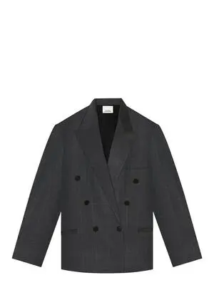 Isabel Marant Klero Checked Wool Blazer - Anthracite