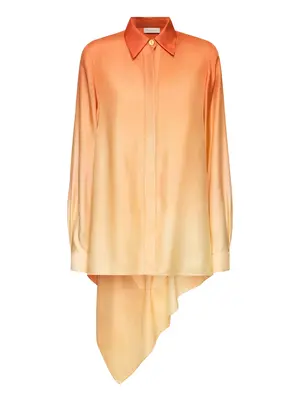 Zimmermann ZIMMERMANN Tranquility Asymmetric Silk Shirt Orange