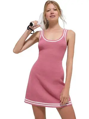 ruffle collar knitted dress Rosalie Ruffle-Trim Polo Knit Dress