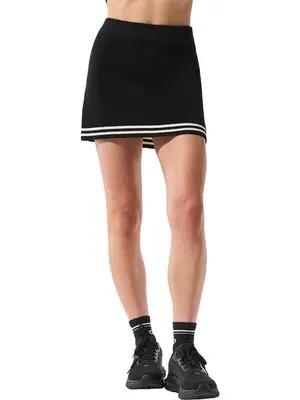 Alo Yoga Tennis Club Sweater Knit Skirt - Black/ivory