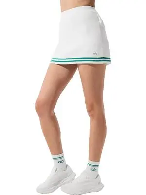 Alo Yoga Tennis Club Sweater Knit Skirt - White/spruce Green