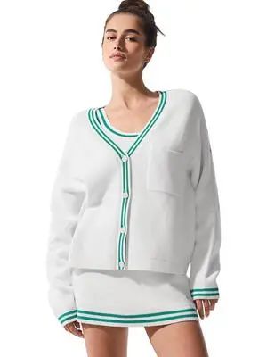 ALO Tennis Club Sweater Knit Cardigan Top