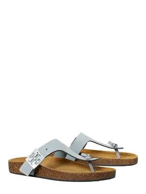 Tory Burch Metallic Leather T-strap Sandal - Aria Blue/avola