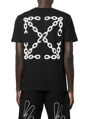Off-White Off Off Off Chain Arr Slim Short Sleeve Tee Shirtin - Black/white