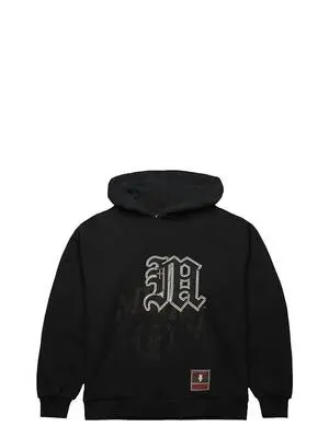 TRAVIS SCOTT X Mitchell & Ness Miami Hurricanes Overlap Pullover Hoodie - Black