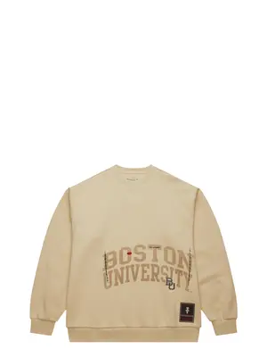 TRAVIS SCOTT X Mitchell & Ness Boston University Pullover Sweatshirt - Tan