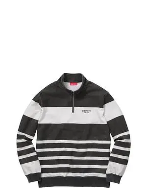 Supreme Printed Stripe Half Zip Sweat - Black