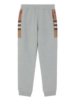 Burberry Checkpanel Track Pants - Ligh Grey