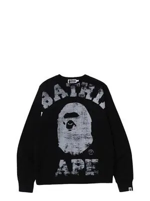 BAPE Big College Crewneck Sweatshirt - Black