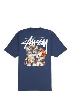 StÜssy Kittens Tee Shirt - Midnight Blue