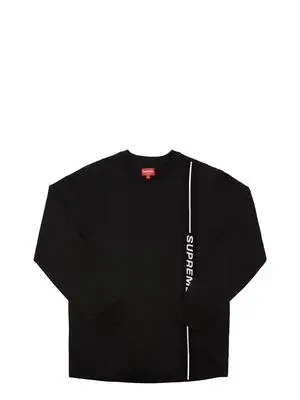 Supreme Vertical Logo Stripe Long Sleeve Top - Black
