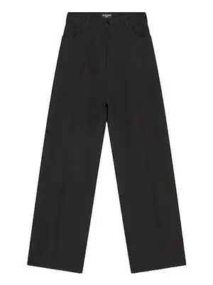 Balenciaga Wool Gabardine Baggy Tailored Pants - Black