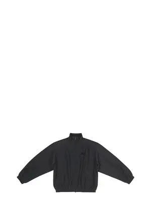 Balenciaga Sporty B Oversized Tracksuit Nylon Jacket - Black/black Logo