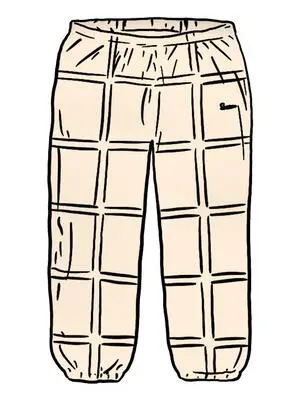 Supreme Grid Taping Velour Pant - Off White