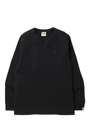 A BATHING APE A Bathing Ape Head One Point Long Sleeve Tee Shirt Pure Black