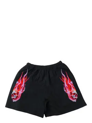 VLONE Skully Flame Shorts - Black