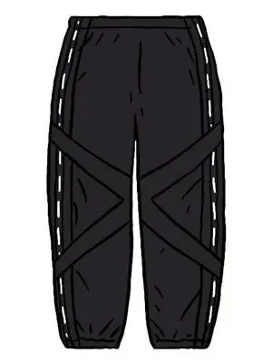 Supreme Cross Paneled Track Pant - Black