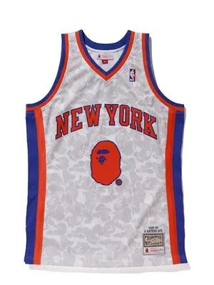 A BATHING APE X Mitchell & Ness Knicks Abc Basketball Swingman Jersey - White
