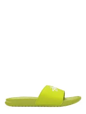 Nike Benassi Stussy Slides - Bright Cactus/white