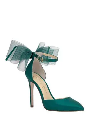 Jessica Simpson Jessica Simpson Pointed Toe Pumps With Bow Detailing Gem Green