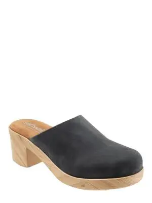 Softwalk Felida Platform Mule - Navy Nubuck