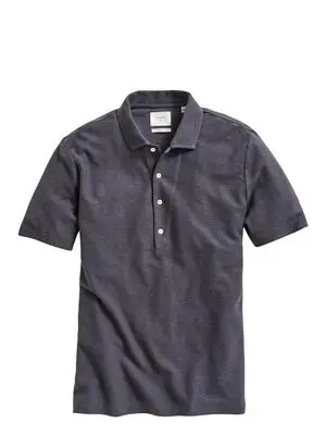 Billy Reid Hemp & Cotton Knit Polo - Asphalt