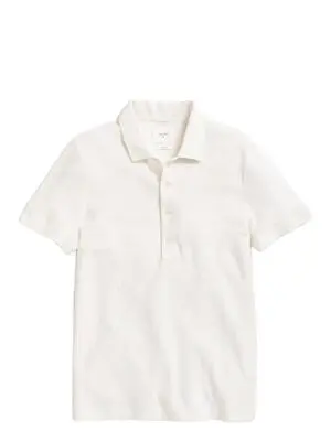 Billy Reid Hemp & Cotton Knit Polo White
