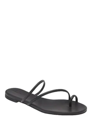 REFORMATION Ludo Toe Ring Strappy Slide Sandal - Black