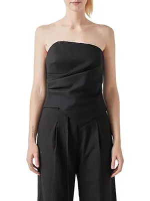 GREY LAB Drape Corset Top - Black