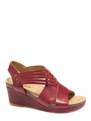 HALSA FOOTWEAR Hälsa Footwear Gianna Wedge Sandal Dark Red