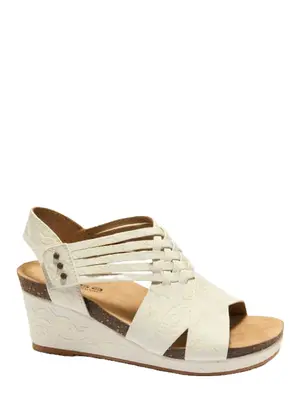 HALSA FOOTWEAR Hälsa Footwear Gianna Wedge Sandal Ivory/ Bone