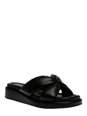 Anne Klein Anne Klein Aspire Wedge Sandal Black Smooth