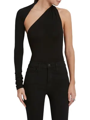MARCELLA Manhattan One-shoulder Bodysuit - Black