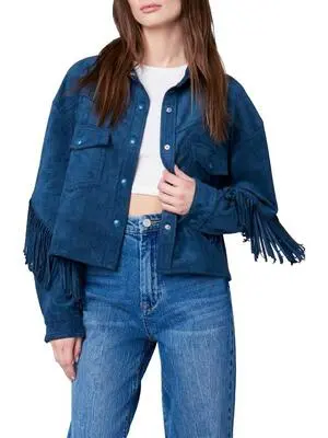 Blanknyc Faux Suede Fringe Jacket - In Too Deep