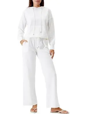 Melissa Odabash Nora Drop Shoulder Hoodie - White
