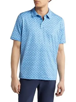 Johnston & Murphy Xc4® Airplane Print Performance Polo - Blue