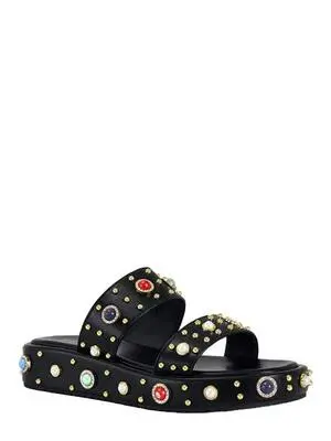 AZALEA WANG Platform Slide Sandal - Black