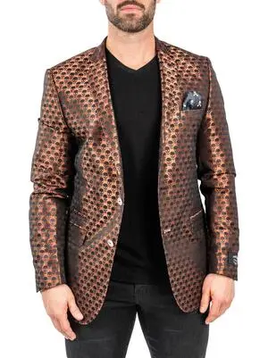 MACEOO Skull Repeat Sport Coat - Orange