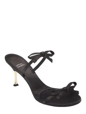 Jeffrey Campbell Bow Sandal - Black Satin Gold
