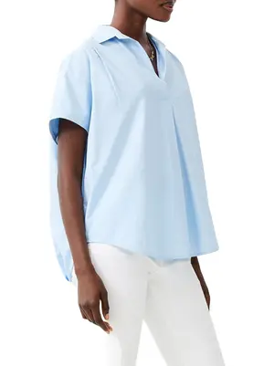 French Connection Popover Poplin Shirt Cashmere Blue