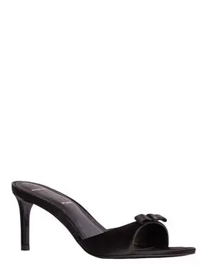 BLACK SUEDE STUDIO Albie Slide Sandal - Black Satin