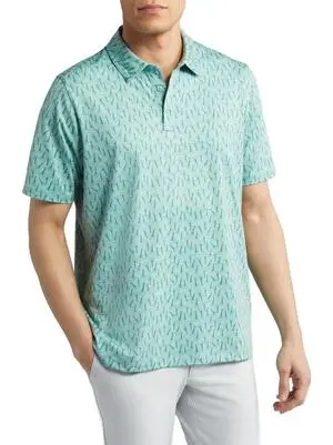 Johnston & Murphy Xc4® Guitar Print Performance Polo - Green