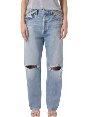 AGOLDE 90s Mid-rise Straight-leg Jeans - Threadbare